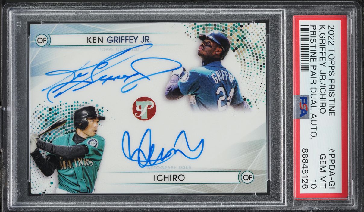 2022 Topps Pristine Pair Dual Ken Griffey Jr. Ichiro AUTO 1/25 PSA 10 ...