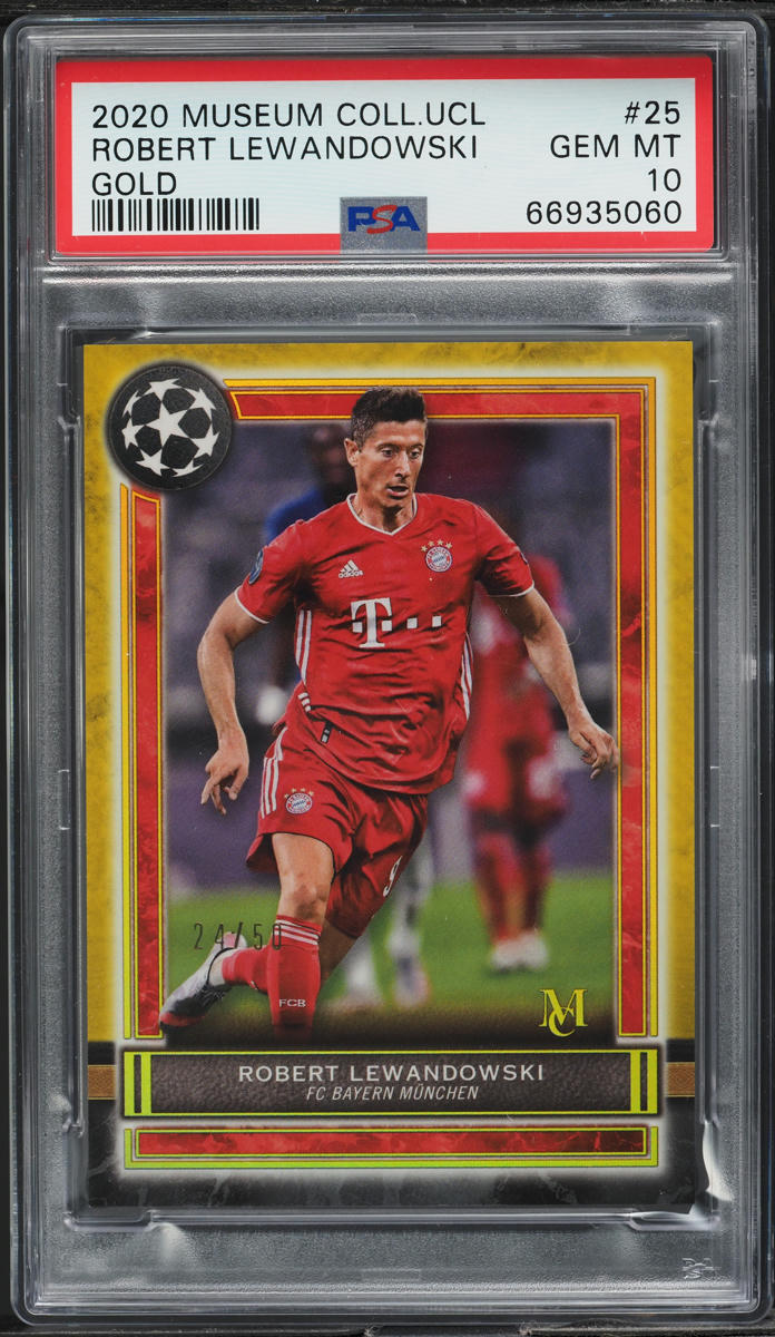 2020 Topps Museum Collection UEFA Gold Robert Lewandowski /50 #25 PSA ...