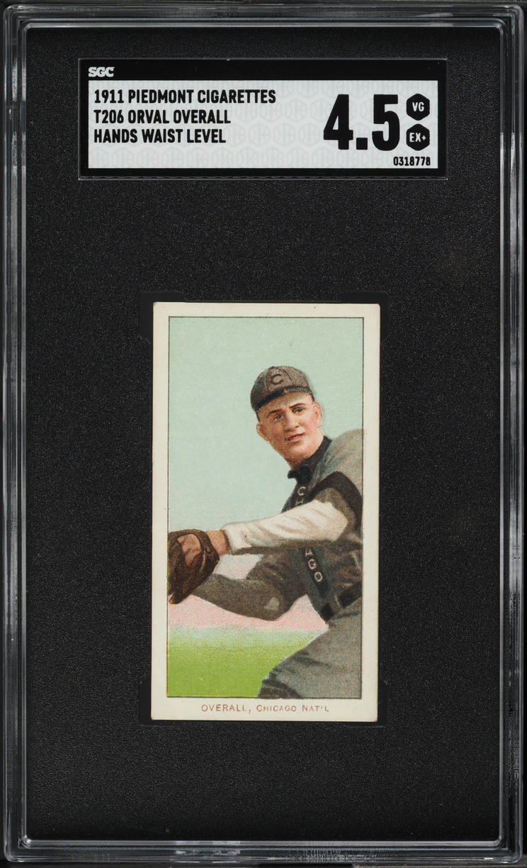 1909-11 T206 Orval Overall HANDS WAIST LEVEL SGC 4.5 VGEX+ on Fanatics ...