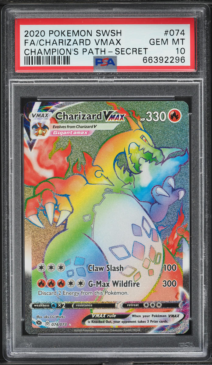 2020 Pokemon SWSH Champion's Path Hyper Rare Charizard VMAX #74 PSA 10 ...