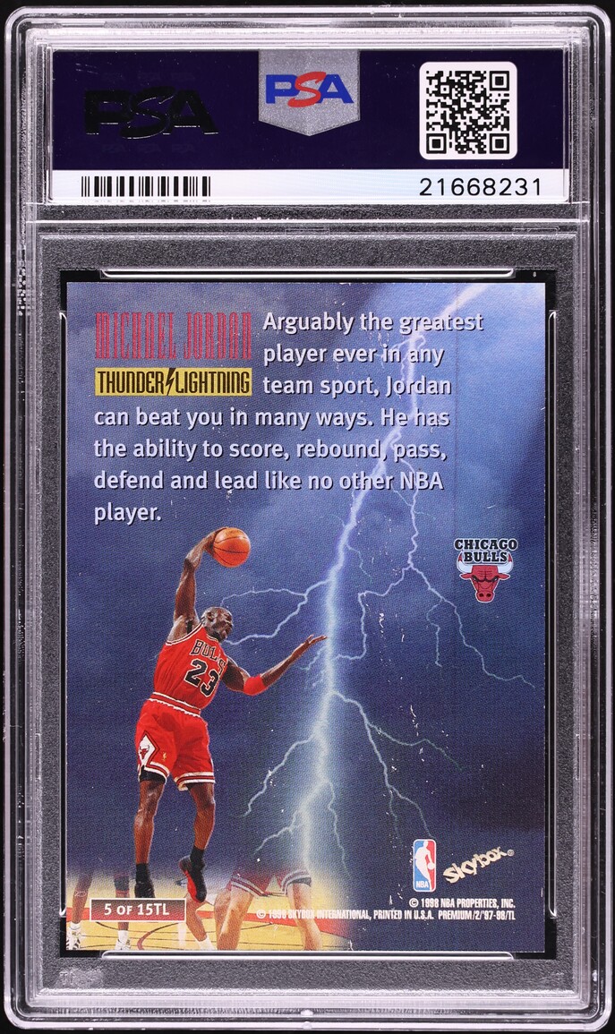 1997 Skybox Premium Thunder & Lightning Michael Jordan #5 PSA 10 GEM ...
