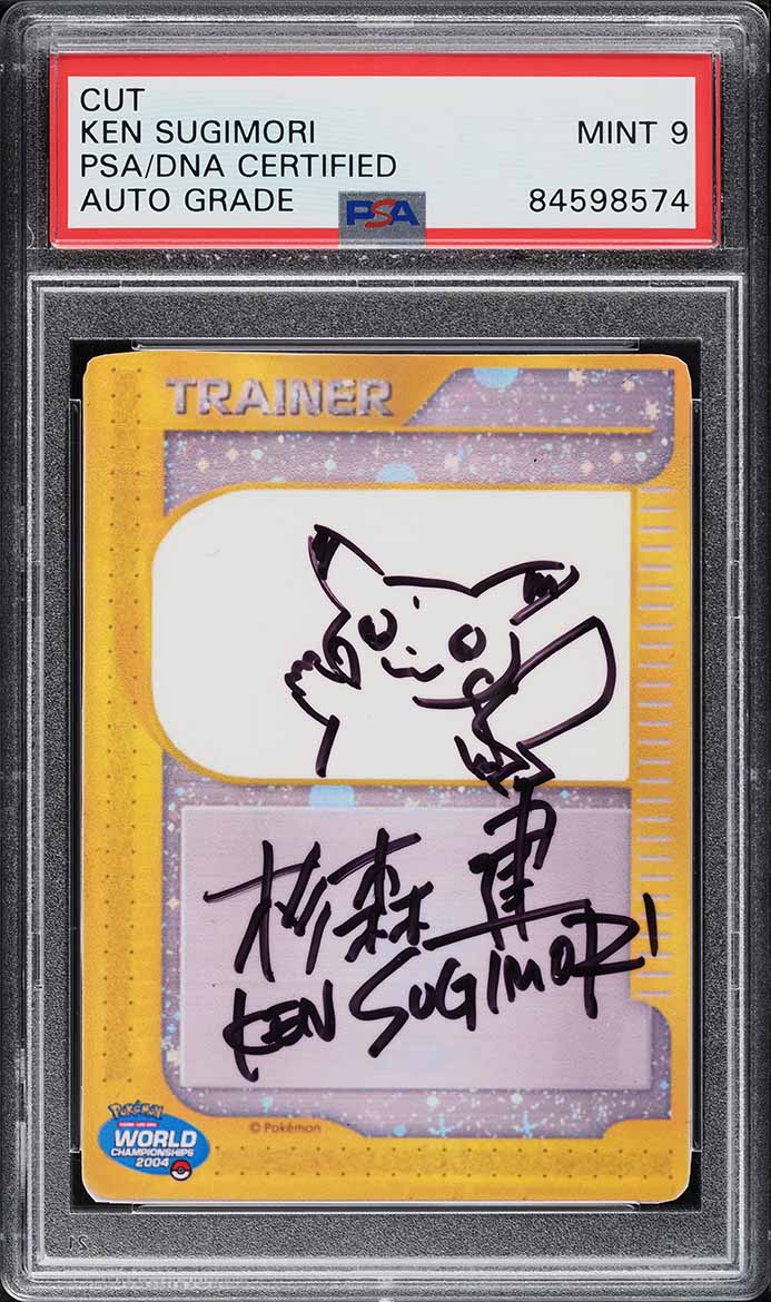 2004 Pokemon World Championships Ken Sugimori Pokemon Cut AUTO DNA 9 ...