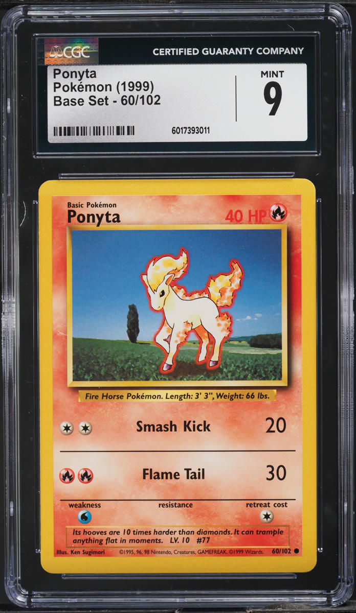 1999 Pokemon Base Set Ponyta #60 CGC 9 MINT on Fanatics Collect