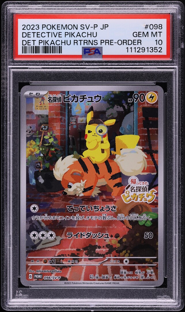 2023 Pokemon Japanese SV Promo Pre-Order Detective Pikachu #98 PSA 10 GEM MINT on Fanatics Collect
