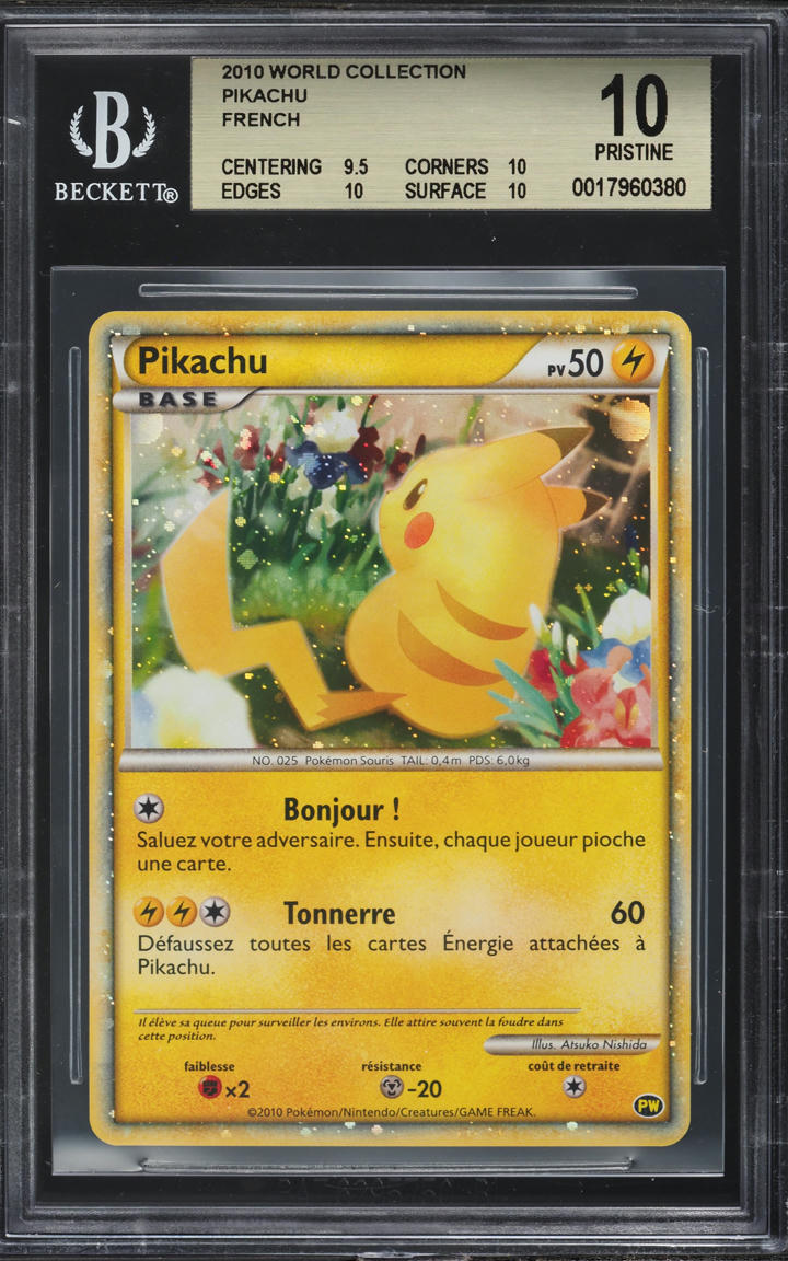 2010 Pokemon French World Collection Holo Pikachu BGS 10 PRISTINE on ...
