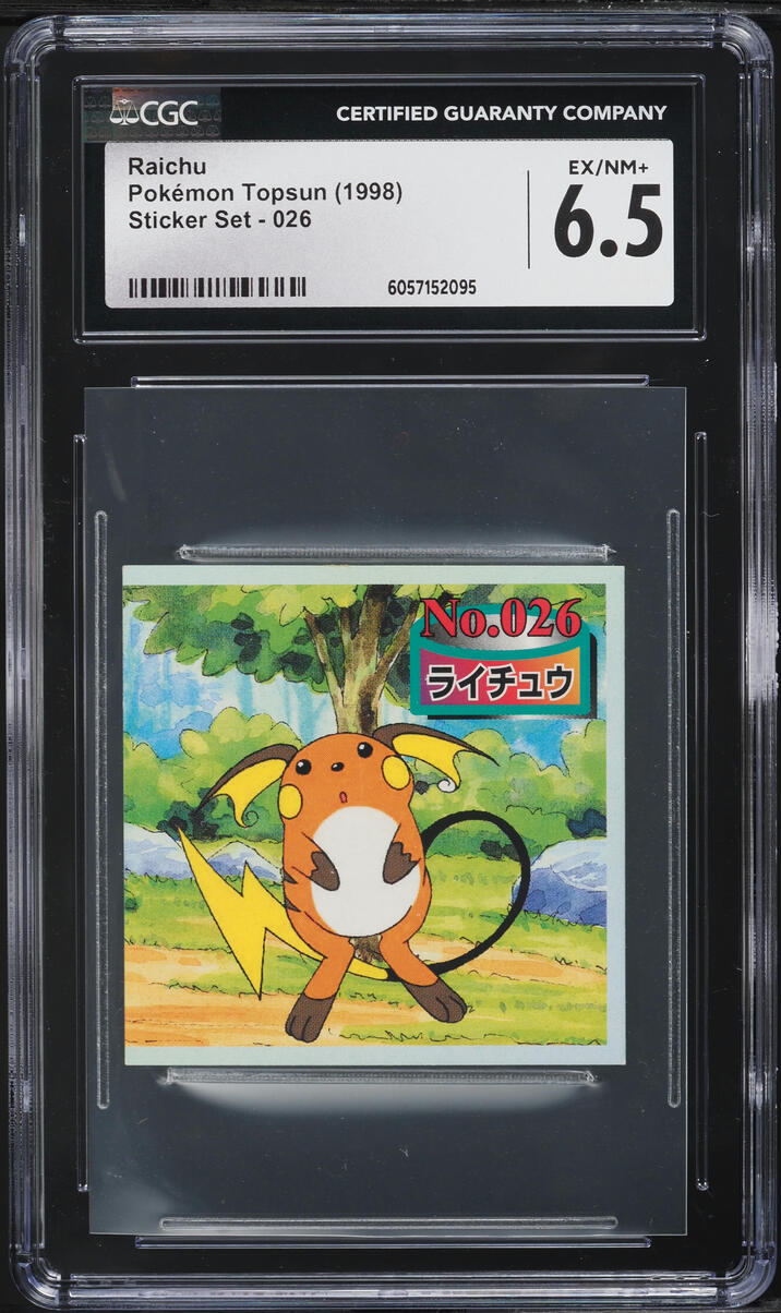 1998 Pokemon Japanese Topsun Sticker Set Raichu #026 CGC 6.5 EXMT+ on ...