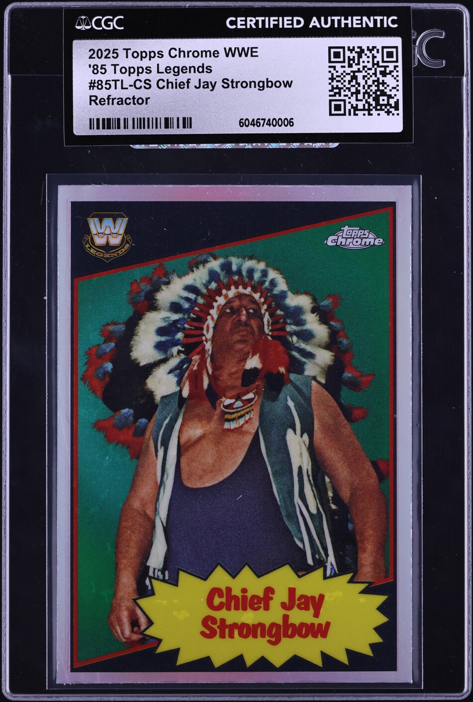 2025 Topps Chrome WWE '85 Legends Refractor Chief Jay Strongbow CGC ...