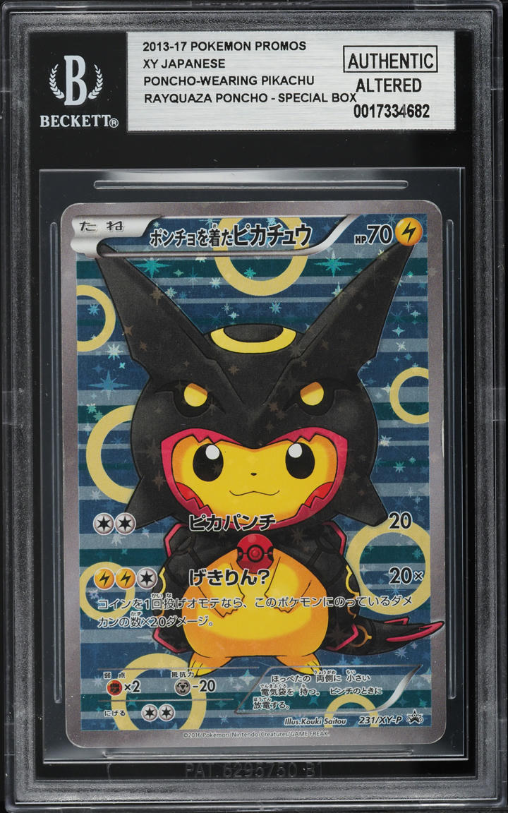 2016 Pokemon Japanese XY Promo Poncho-Wearing Pikachu BGS ALTERED AUTH ...