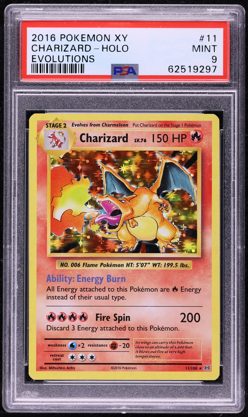 2016 Pokemon XY Evolutions Holo Charizard #11 PSA 9 MINT on Fanatics ...