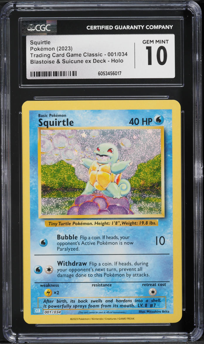 2023 Pokemon TCG Classic Collection Holo Squirtle #1 CGC 10 GEM MINT on ...