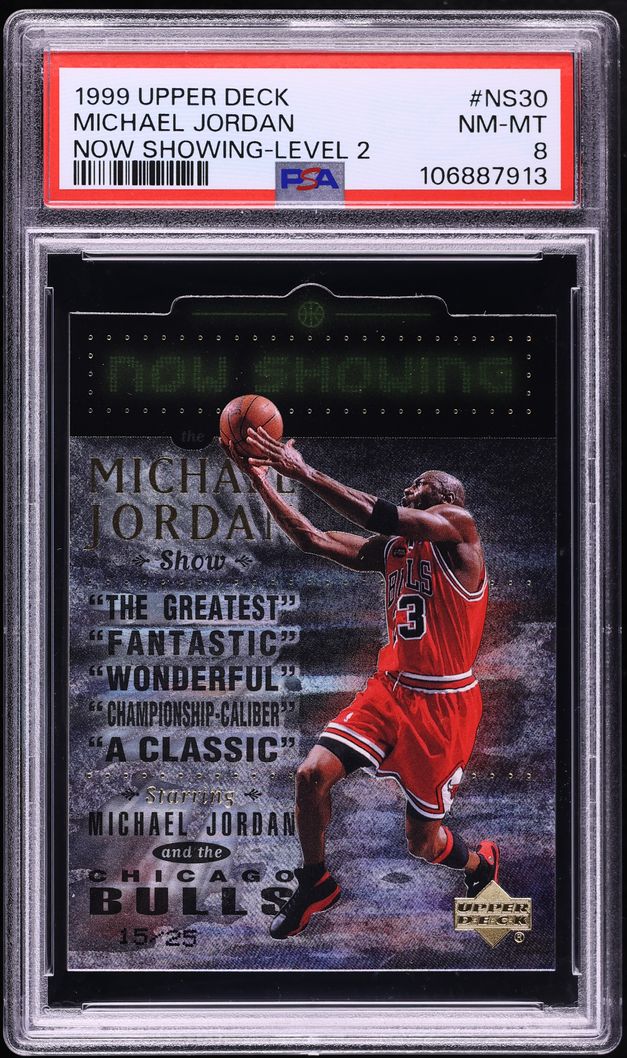 1999 Upper Deck Now Showing Level 2 Michael Jordan /25 #NS30 PSA 8 NM ...