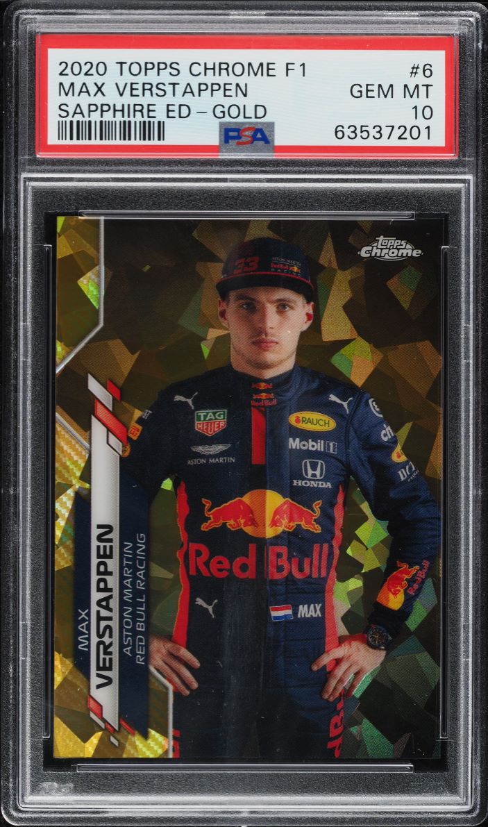 2020 Topps Chrome Formula 1 F1 Sapphire Gold Refractor Max Verstappen ...