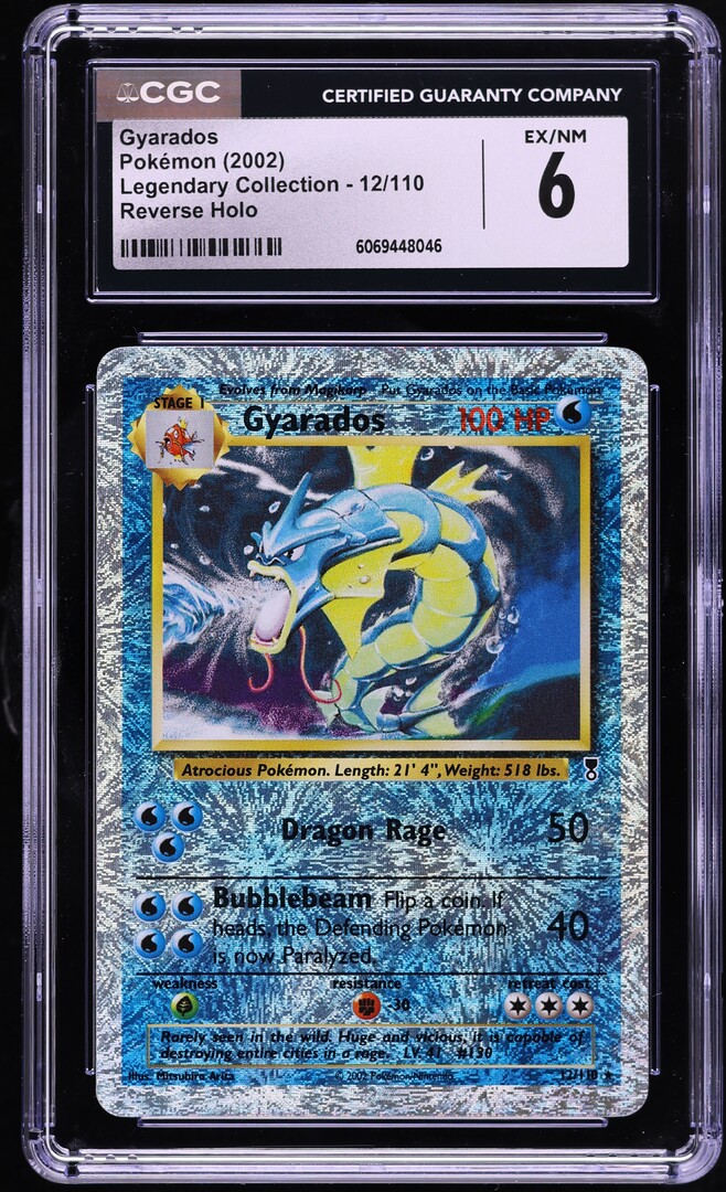 2002 Pokemon Legendary Collection Reverse Holo Gyarados #12 CGC 6 EXMT ...