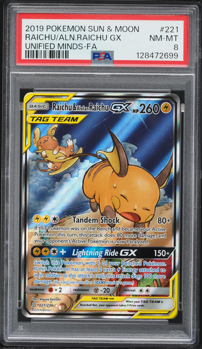 2019 Pokemon Sun & Moon Unified Minds Full Art Raichu & Alolan Raichu ...