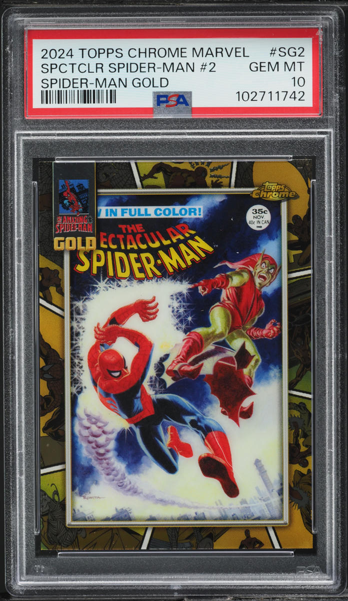 2024 Topps Chrome Marvel Spider-Man Gold Spctclr Spider-Man #2 #SG2 PSA ...