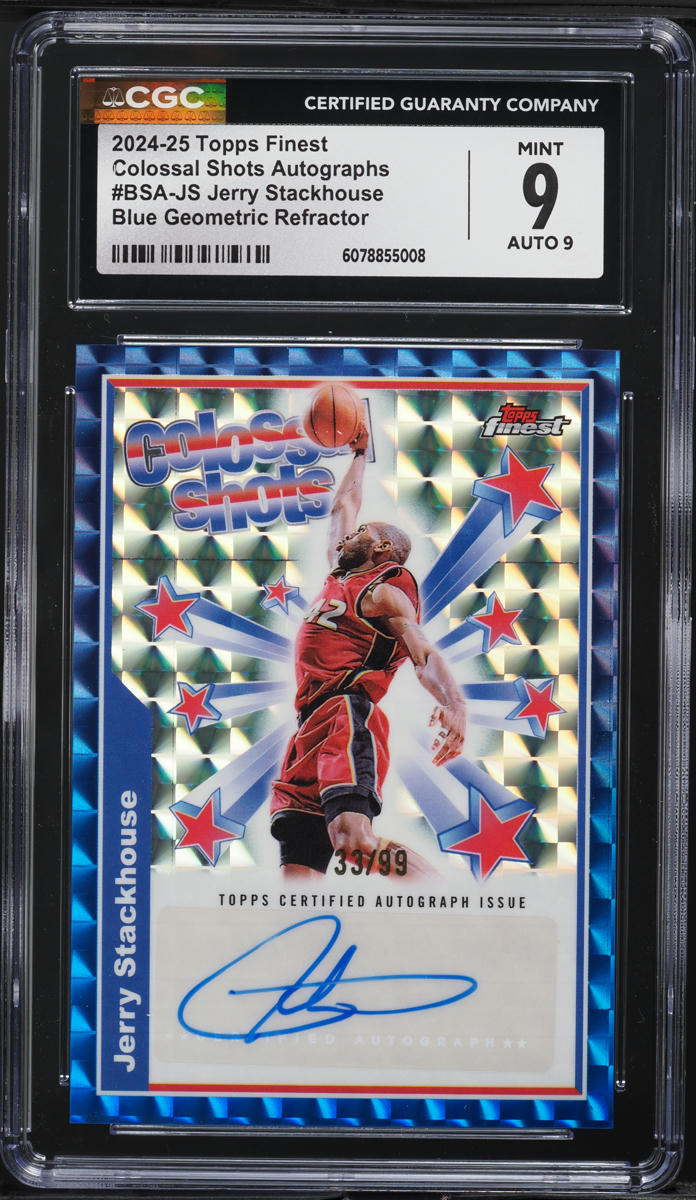 2024 Finest Colossal Shots Blue Geometric Ref Jerry Stackhouse AUTO /99 ...