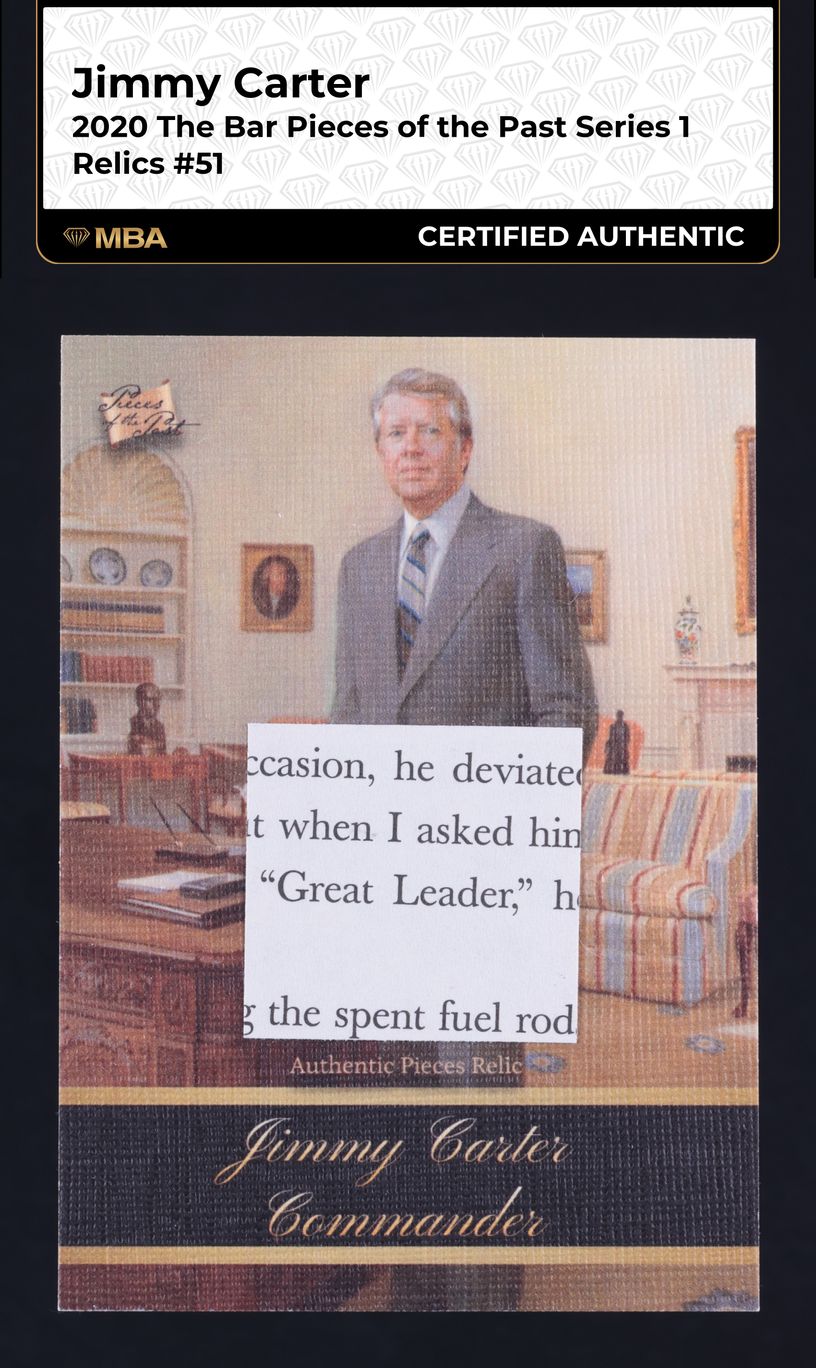 2020 The Bar Pieces Of The Past Series 1 Relics Jimmy Carter PATCH #51 ...