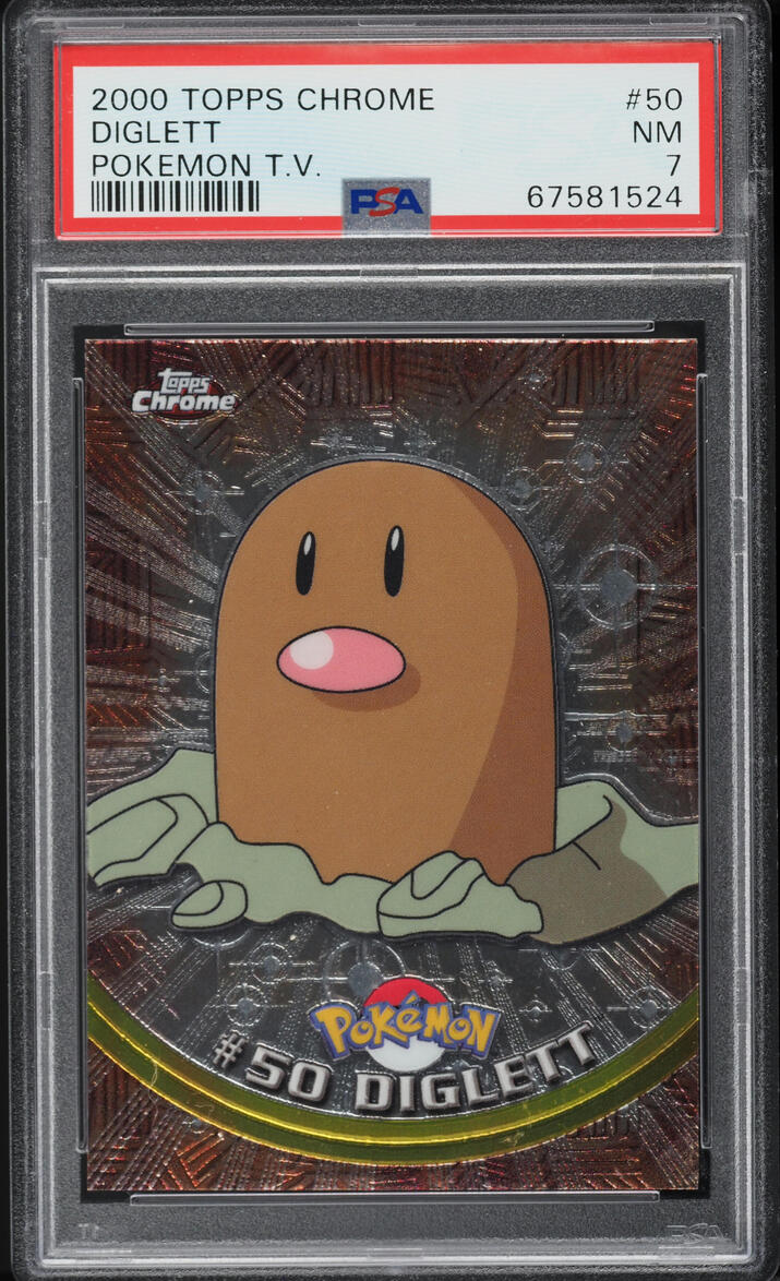 2000 Topps Chrome Pokemon Series 1 Diglett #50 PSA 7 NRMT on Fanatics Collect