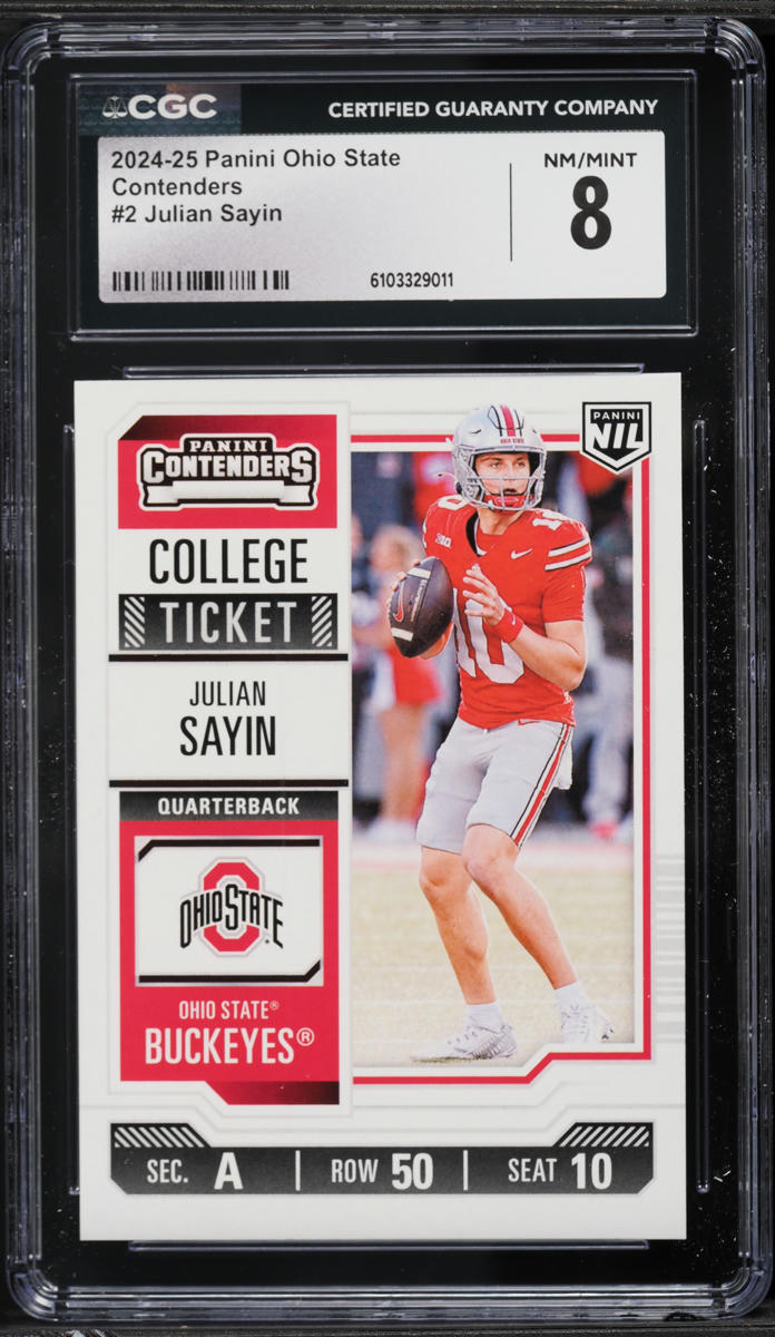 2024 Panini Ohio State Contenders Julian Sayin ROOKIE #2 CGC 8 NM-MT on ...