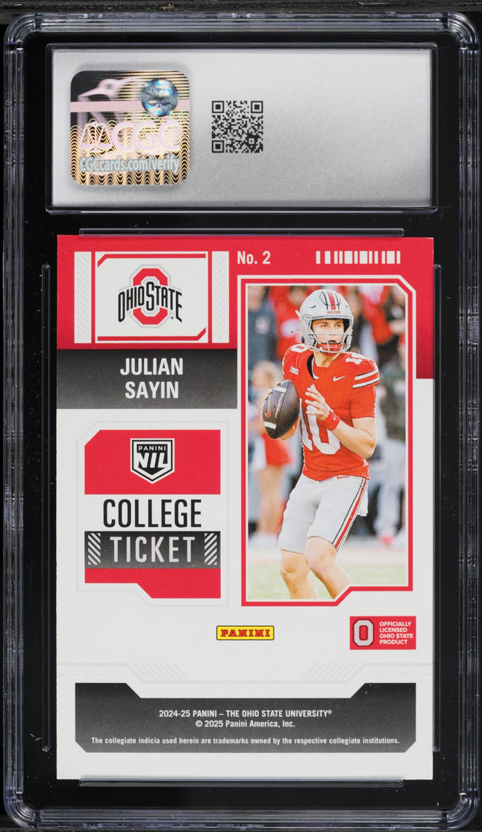 2024 Panini Ohio State Contenders Julian Sayin ROOKIE #2 CGC 8 NM-MT on ...
