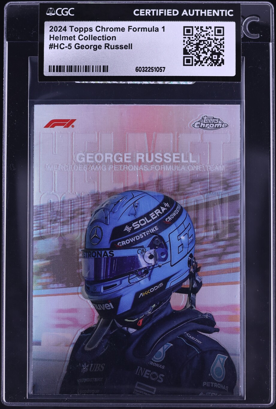 2024 Topps Chrome Formula 1 F1 Helmet Collection George Russell #HC-5 ...