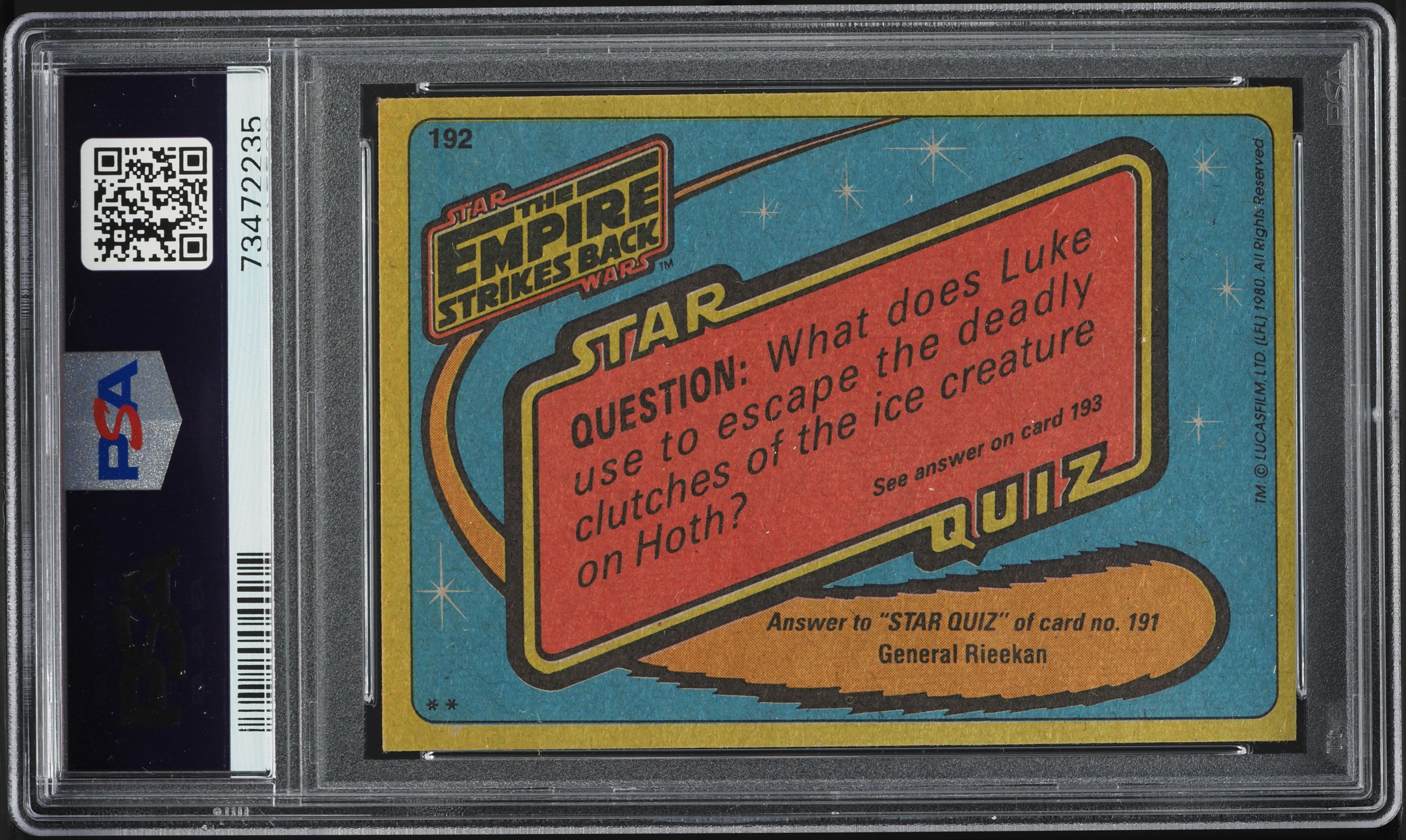 1980 Topps Star Wars Empire Strikes Back A Brave Princess #192 PSA 8 NM ...