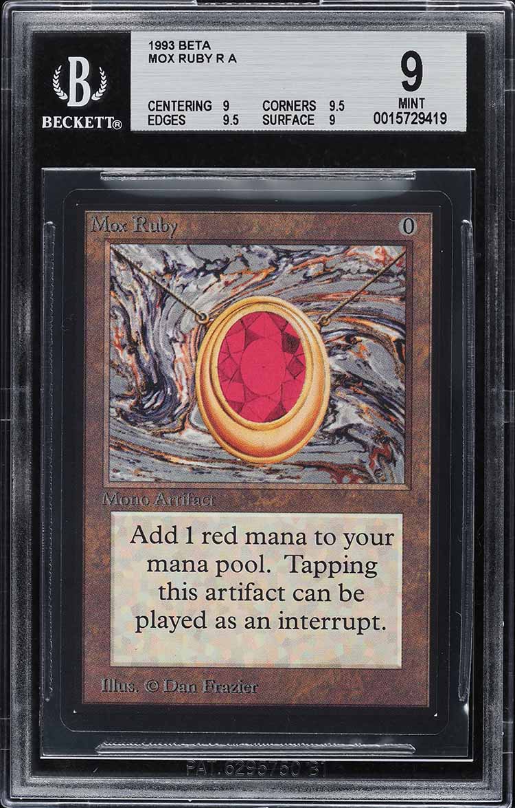 1993 Magic The Gathering MTG Beta Mox Ruby BGS 9 MINT on Fanatics Collect