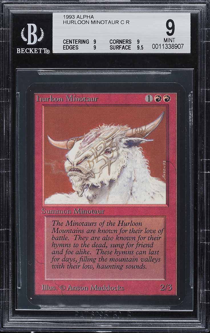 1993 Magic The Gathering MTG Alpha Hurloon Minotaur BGS 9 MINT on ...