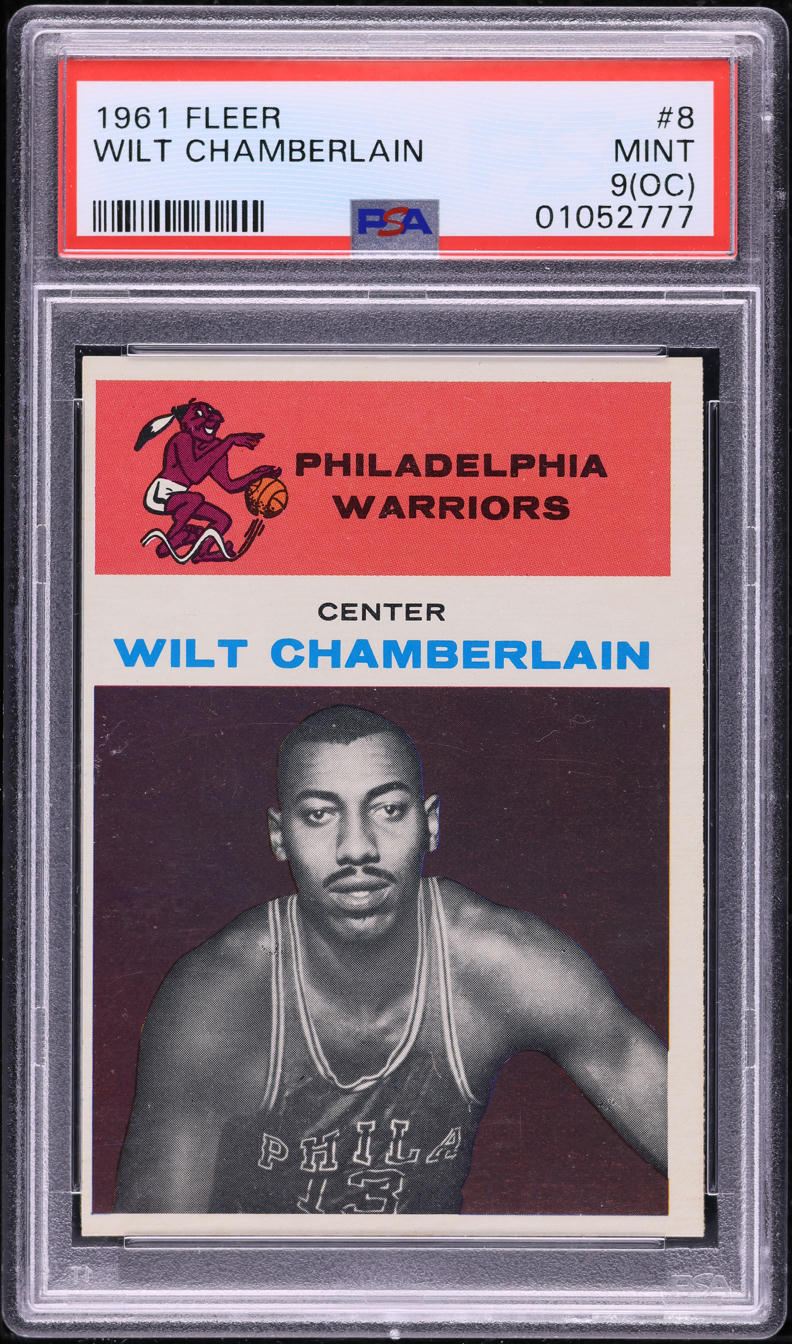 1961 Fleer Basketball Wilt Chamberlain ROOKIE #8 PSA 9(oc) MINT on ...