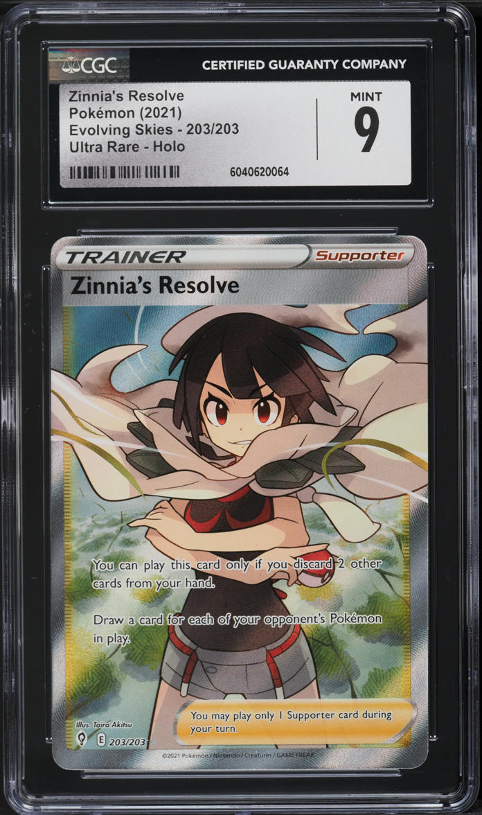 2021 Pokemon Sword & Shield Evolving Skies UR Zinnia's Resolve #203 CGC ...
