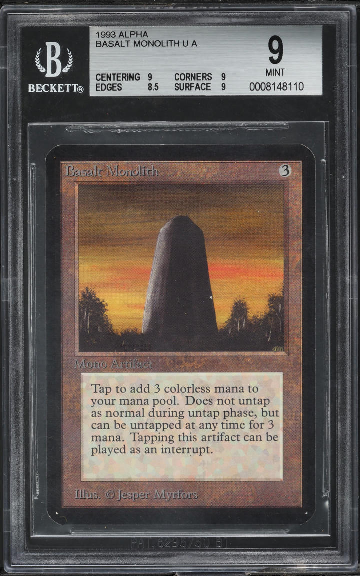 1993 Magic The Gathering MTG Alpha Basalt Monolith BGS 9 MINT on ...