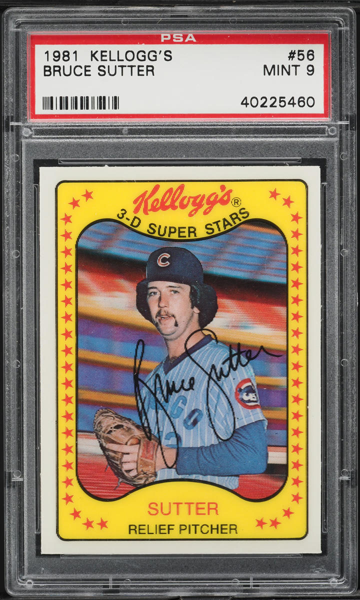 1981 Kellogg's Bruce Sutter #56 PSA 9 MINT on Fanatics Collect