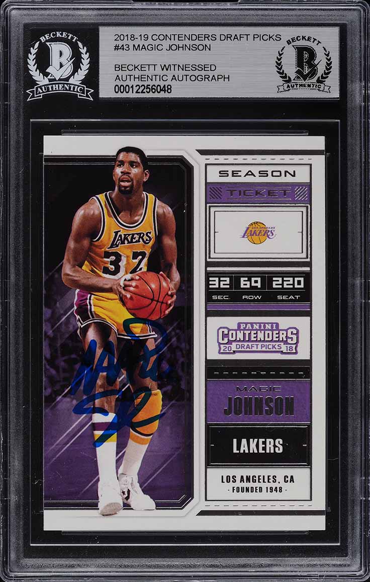 2018 Panini Contenders Draft Picks Magic Johnson AUTO #43 BGS AUTH on ...