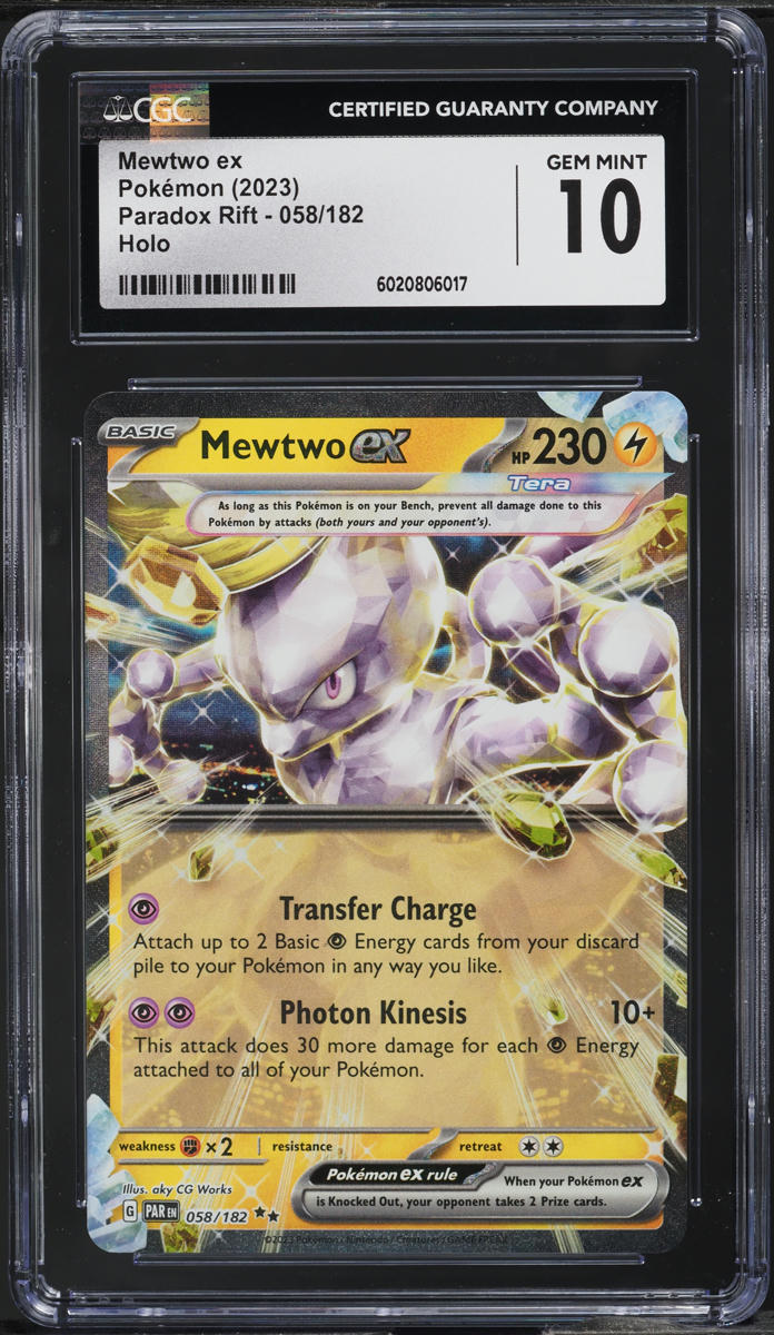 2023 Pokemon Scarlet & Violet Paradox Rift Holo Mewtwo ex #58 CGC 10 ...