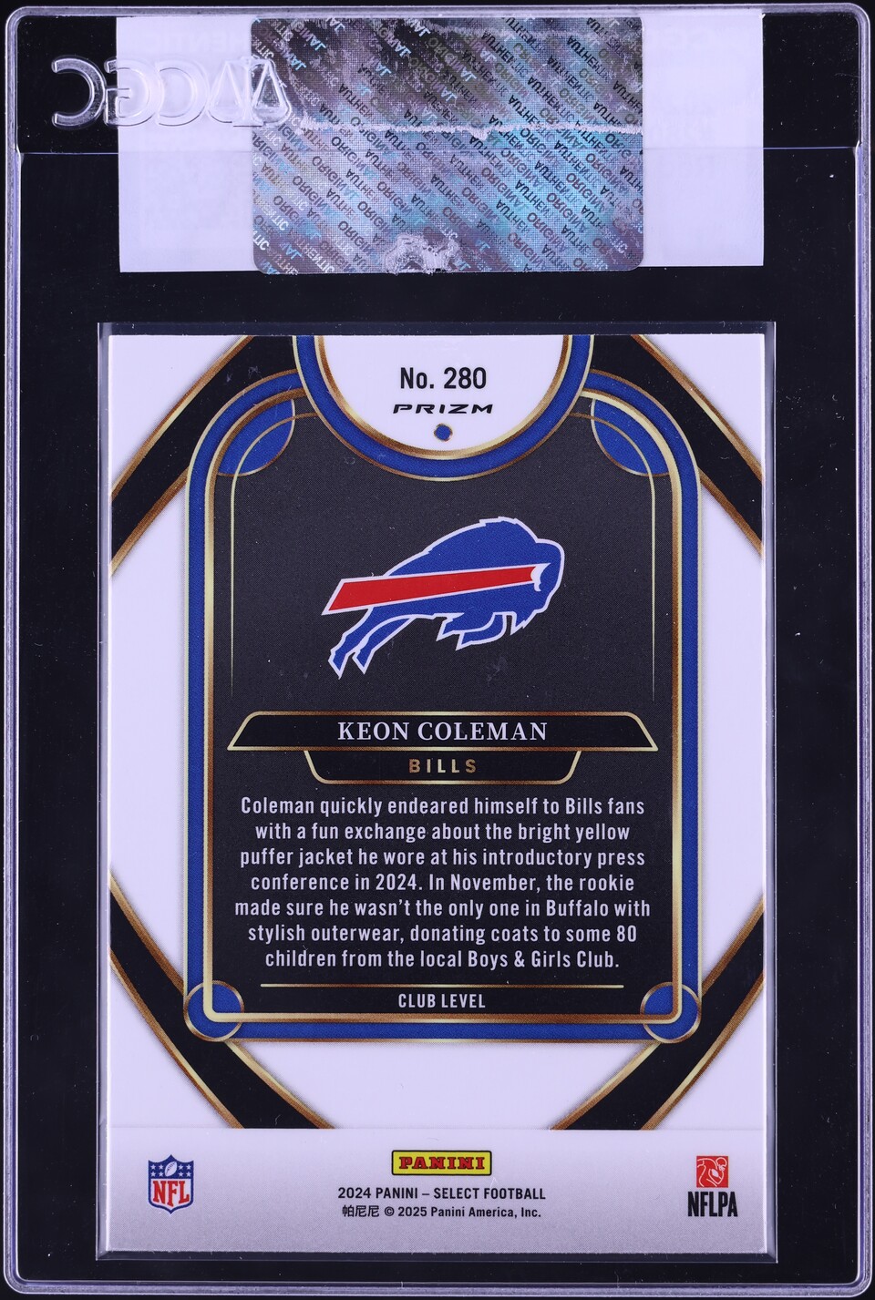 2024 Select Club Level Red & Yellow Shock Keon Coleman ROOKIE #280 CGC ...