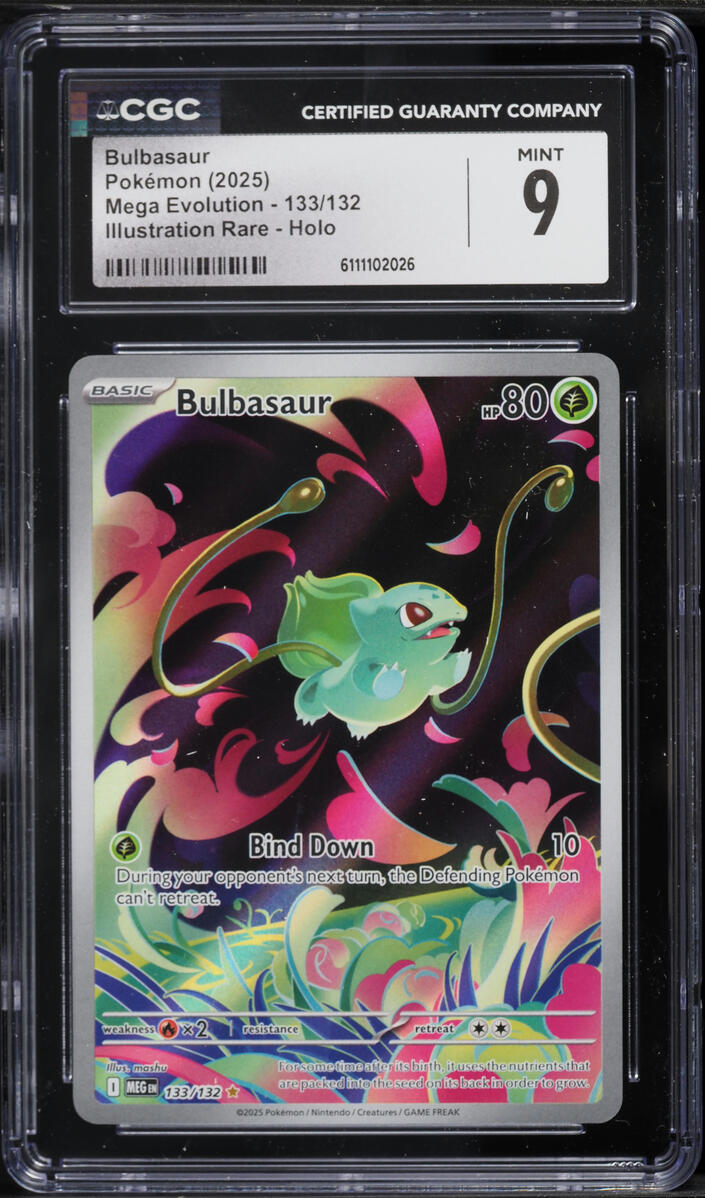 2025 Pokemon Mega Evolution IR Bulbasaur #133 CGC 9 MINT on Fanatics ...