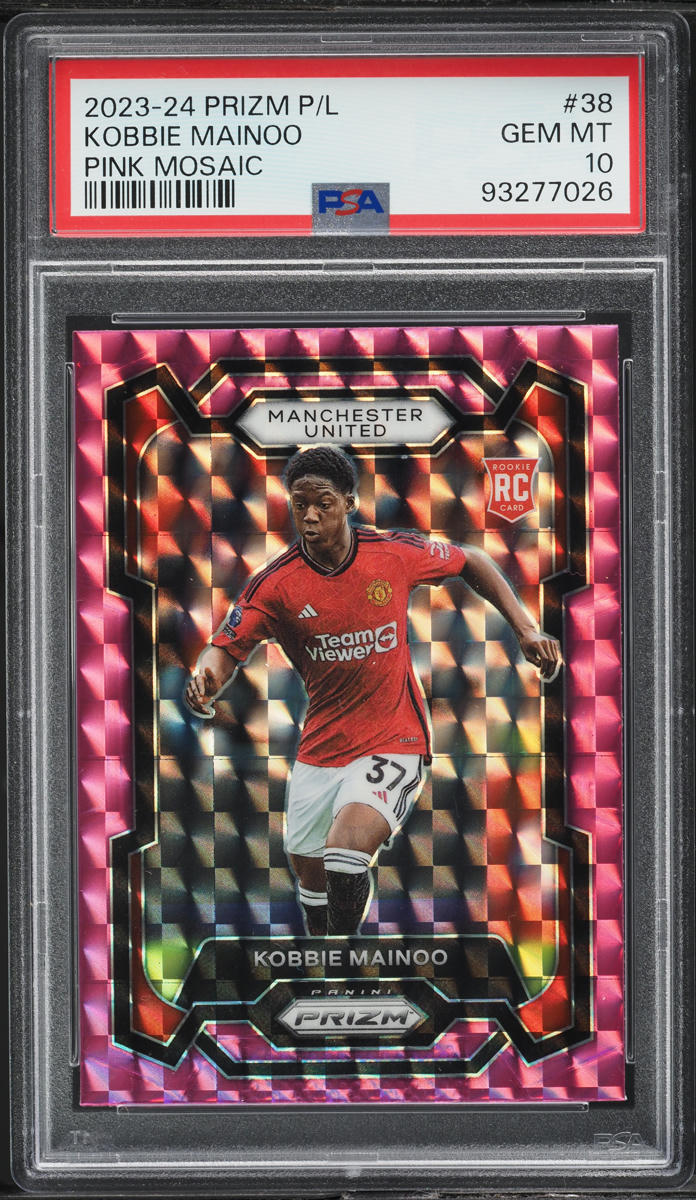 2023 Panini Prizm Premier League Pink Mosaic Kobbie Mainoo ROOKIE #38 ...