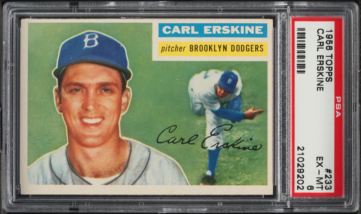 1956 Topps Carl Erskine #233 PSA 6 EXMT on Fanatics Collect