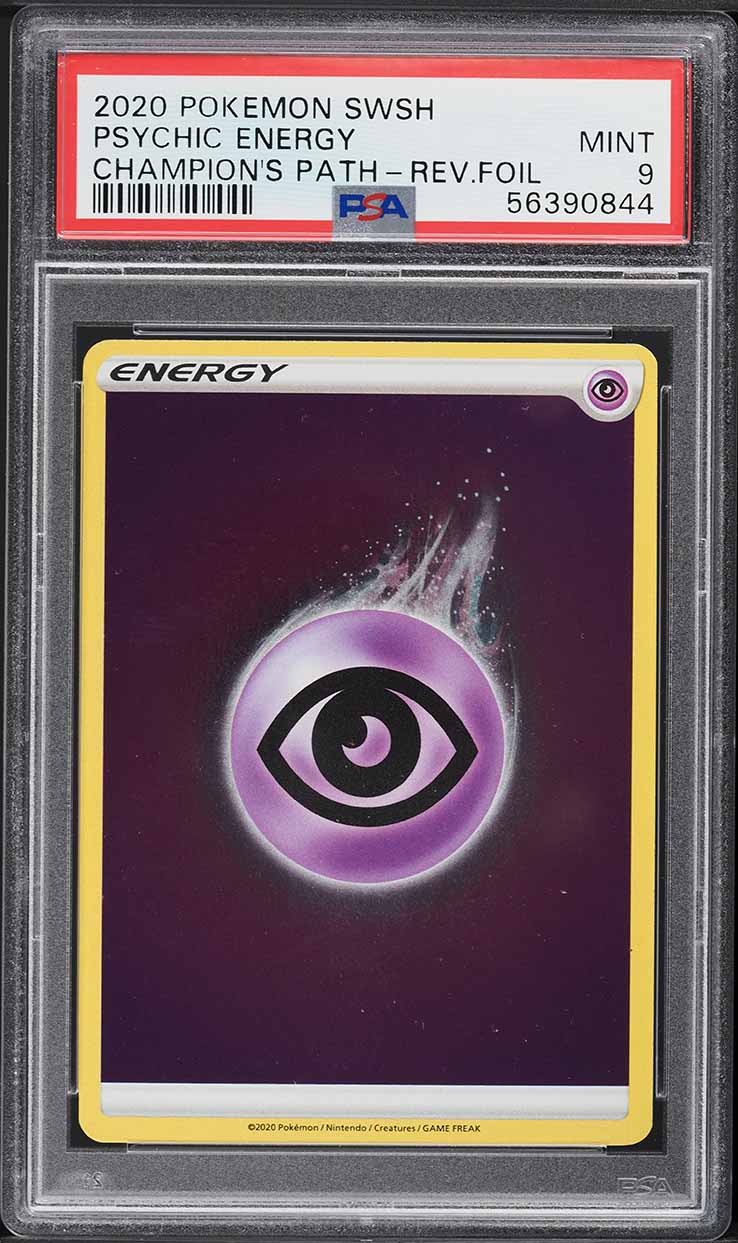 2020 Pokemon Sword & Shield Champion's Path Reverse Holo Psychic Energy ...