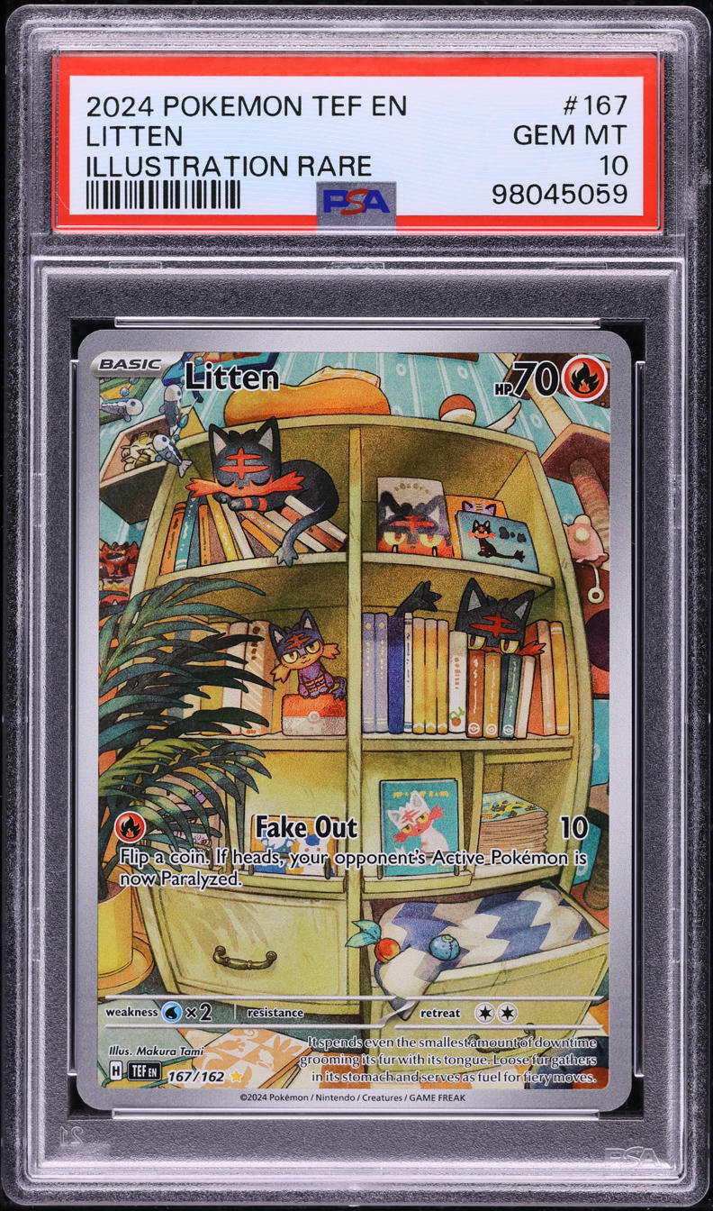 2024 Pokemon Scarlet & Violet Temporal Forces IR Litten #167 PSA 10 GEM MINT on Fanatics Collect