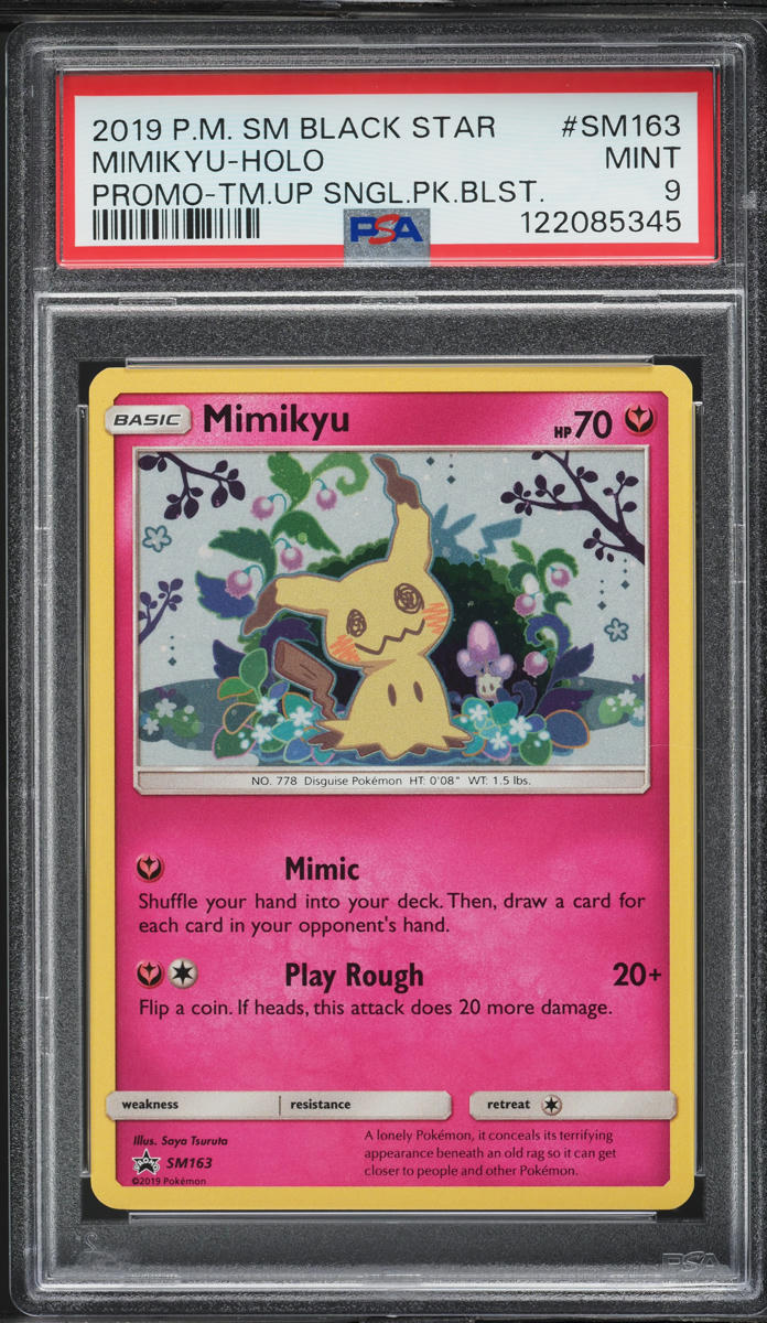 2019 Pokemon SM Black Star Promo Team Up Holo Mimikyu #SM163 PSA 9 MINT ...