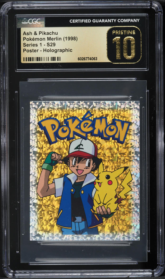 1998 Pokemon Merlin Stickers Series 1 Prism Ash & Pikachu #S29 CGC 10 ...