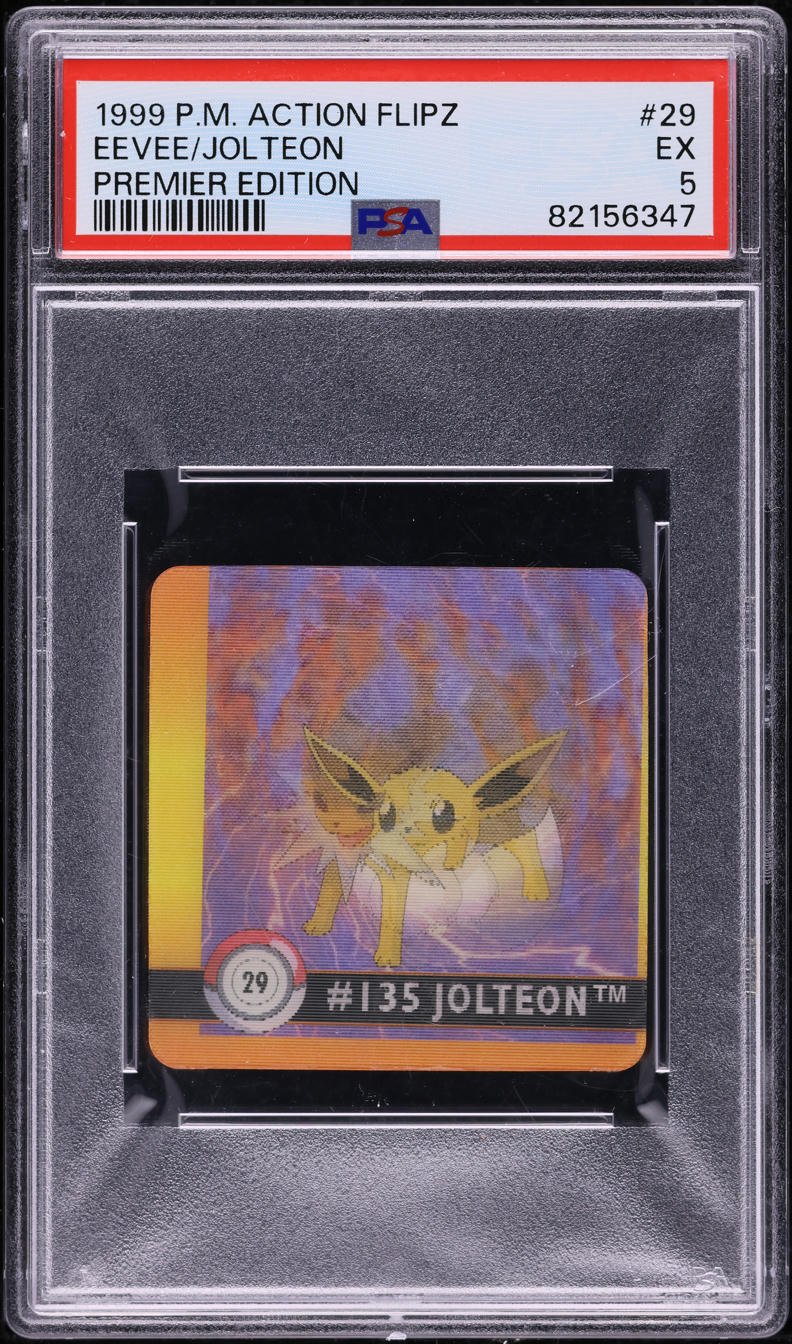 1999 Pokemon Action Flipz Premier Edition Eevee Jolteon #29 PSA 5 EX on ...