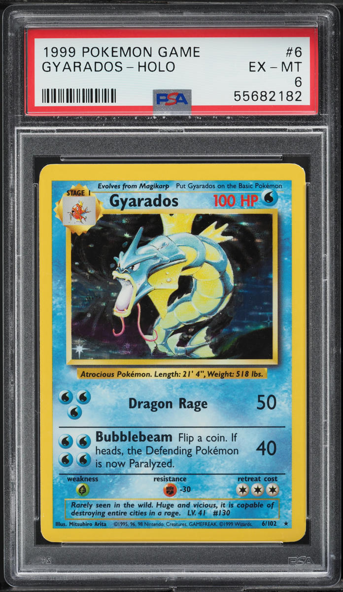 1999 Pokemon Base Set Holo Gyarados #6 PSA 6 EXMT on Fanatics Collect