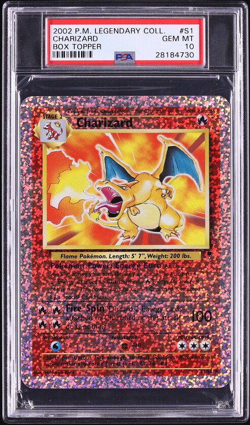 2002 Pokemon Legendary Collection Box Topper Charizard #S1 PSA 10 GEM ...
