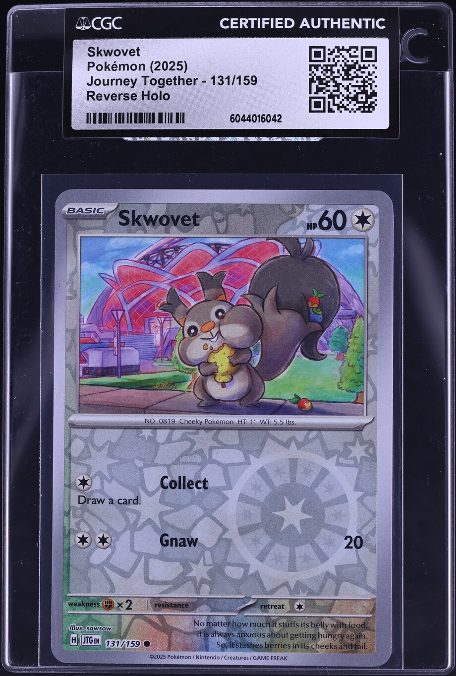 2025 Pokemon SV Journey Together Reverse Holo Skwovet #131 CGC AUTH on ...