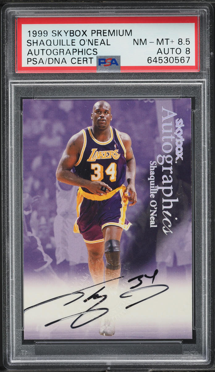 1999 Skybox Premium Autographics Shaquille O'Neal AUTO DNA 8 PSA 8.5 NM-MT+ on Fanatics Collect