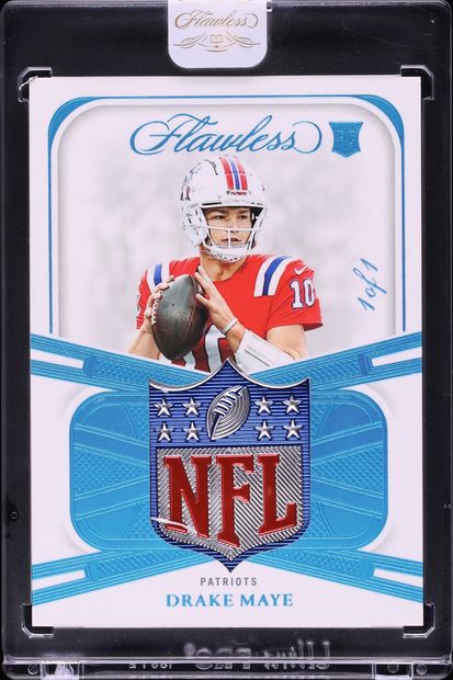 2024 Panini Flawless Drake Maye ROOKIE NFL SHIELD PATCH 1/1 #FS-DME on ...