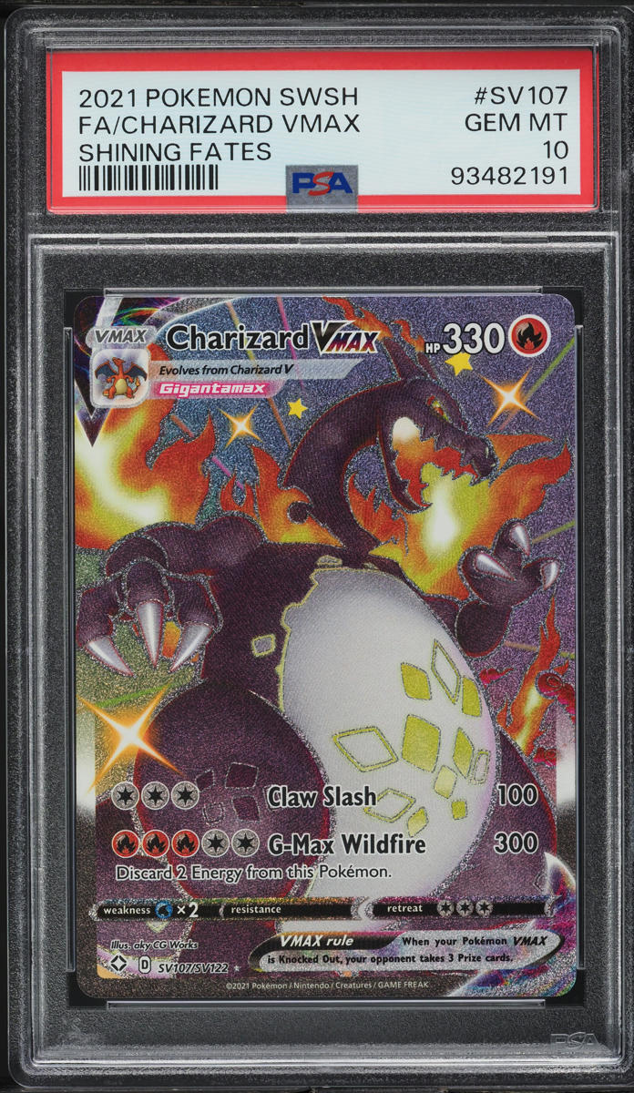 2021 Pokemon SWSH Shining Fates Shiny Charizard VMAX #SV107 PSA 10 GEM ...