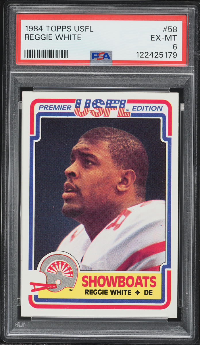 1984 Topps USFL Reggie White ROOKIE #58 PSA 6 EXMT on Fanatics Collect